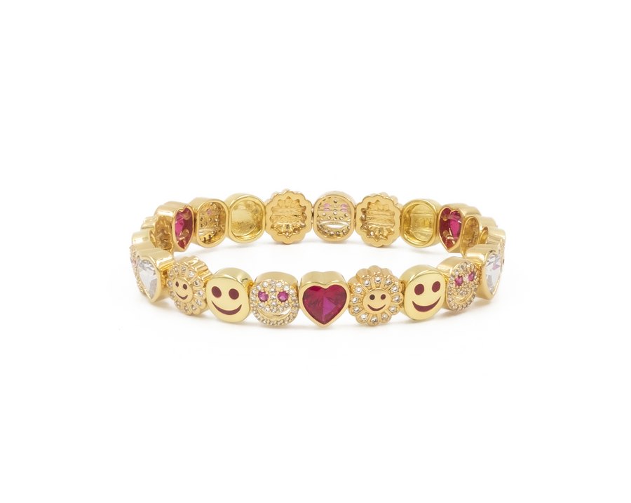 The Adore Heart & Smiley Face Bracelet | Lisa Gozlan Jewelry
